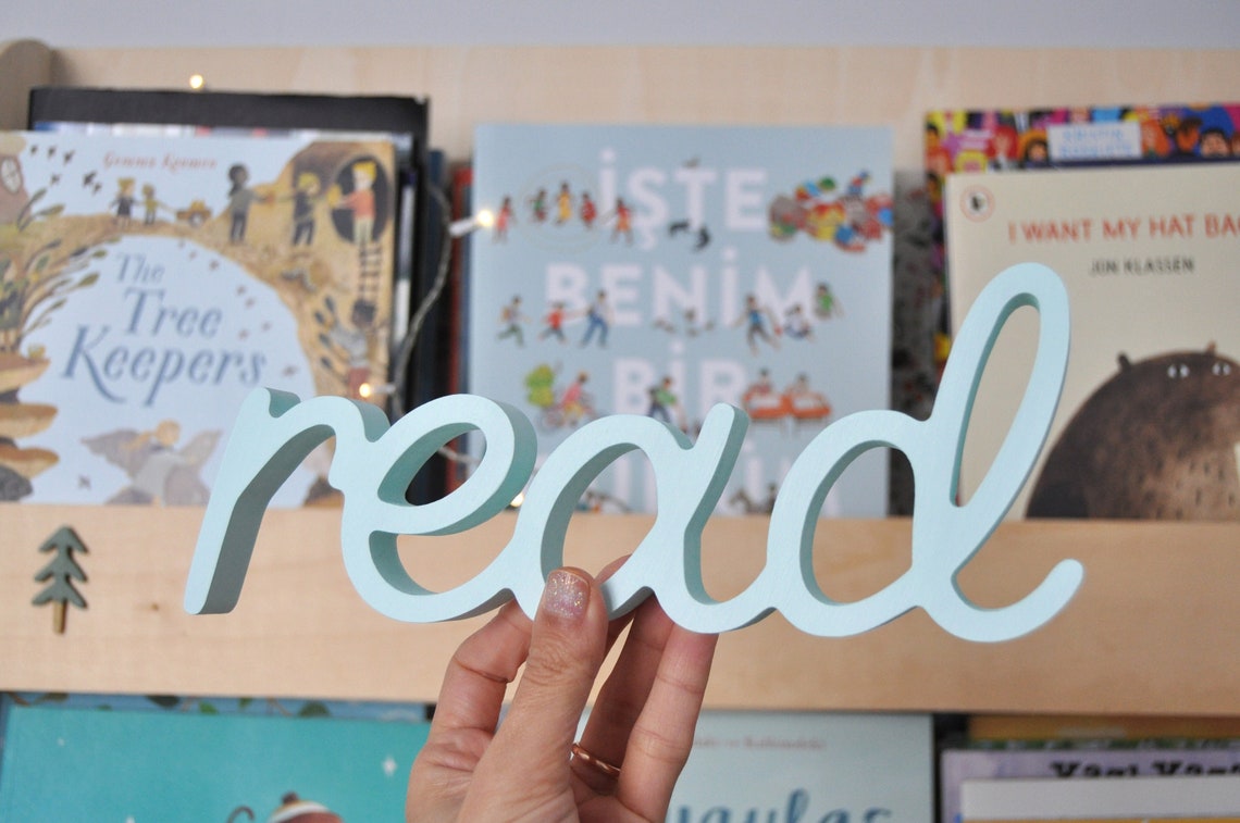 Read Wooden Sign Nursery Wall Decor - Bluish Mint Color - Etsy