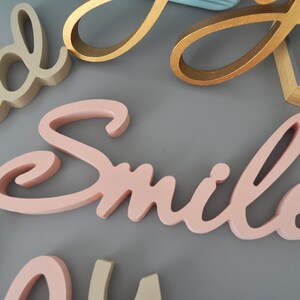 Smile Wooden Sign Nursery Wall Decor - Powder Pink Color - Best Gift ...