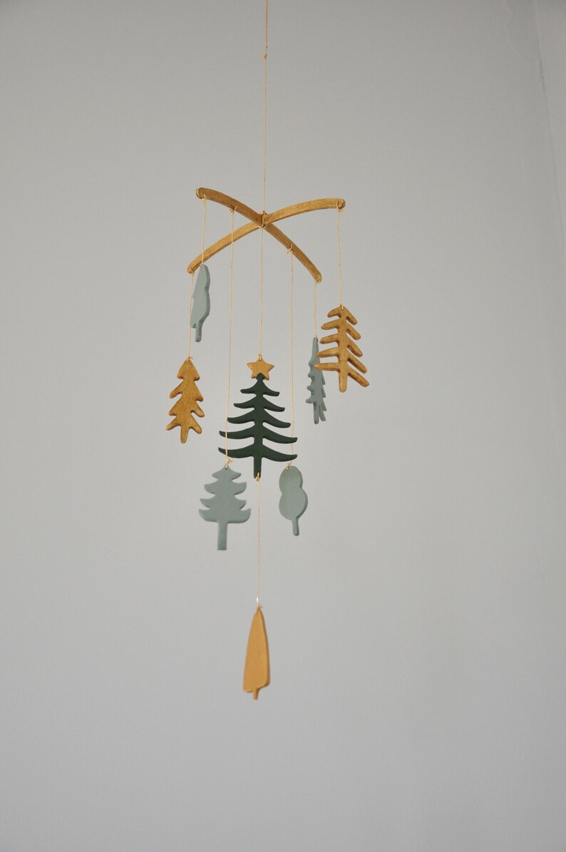 Christmas Home Decor Handmade Pine Tree Mobile | Nursery Decoration ...