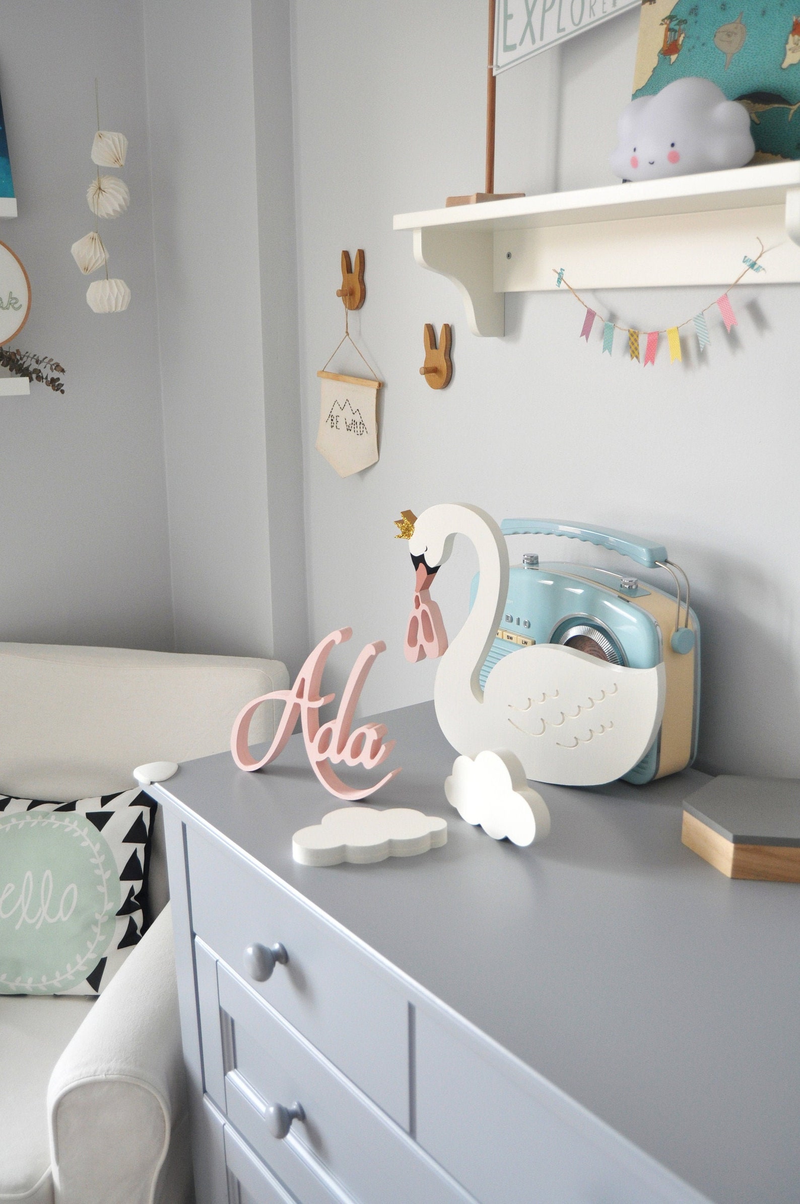 Swan Princess With Ballet Shoes |swan Nursery Decor | Personalised Gift ...