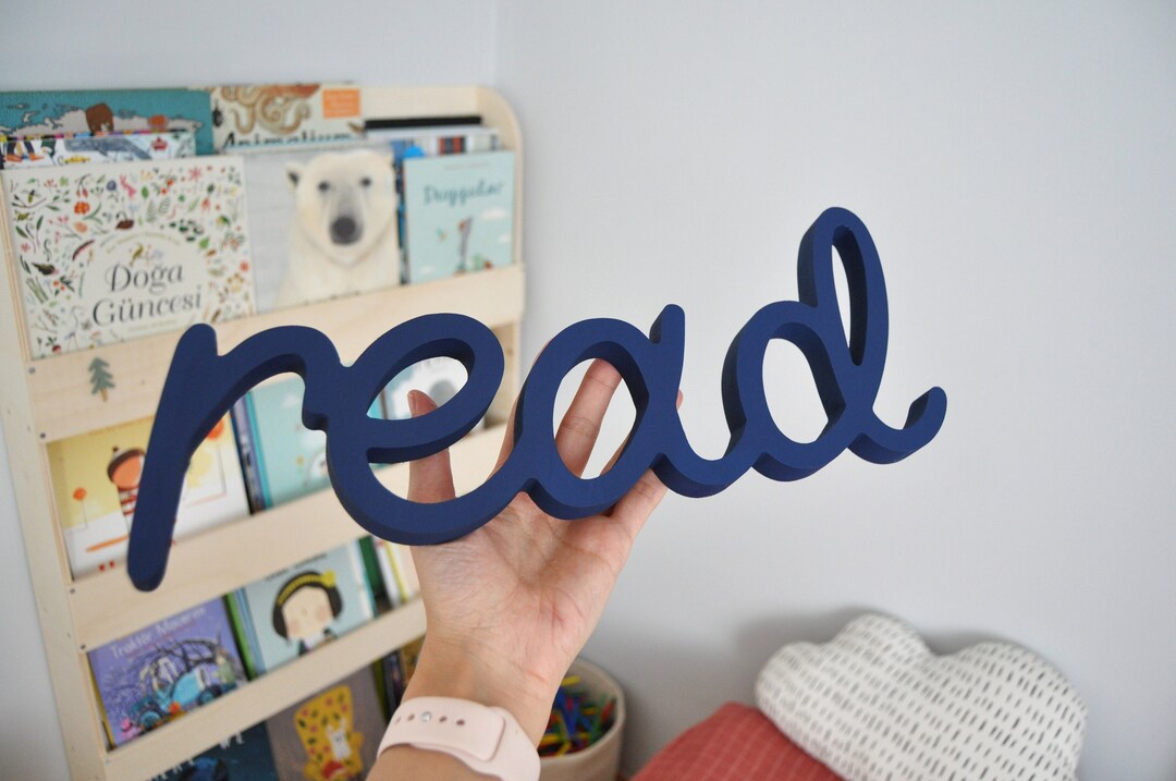 Read Wooden Sign Nursery Wall Decor Navy Color - Etsy