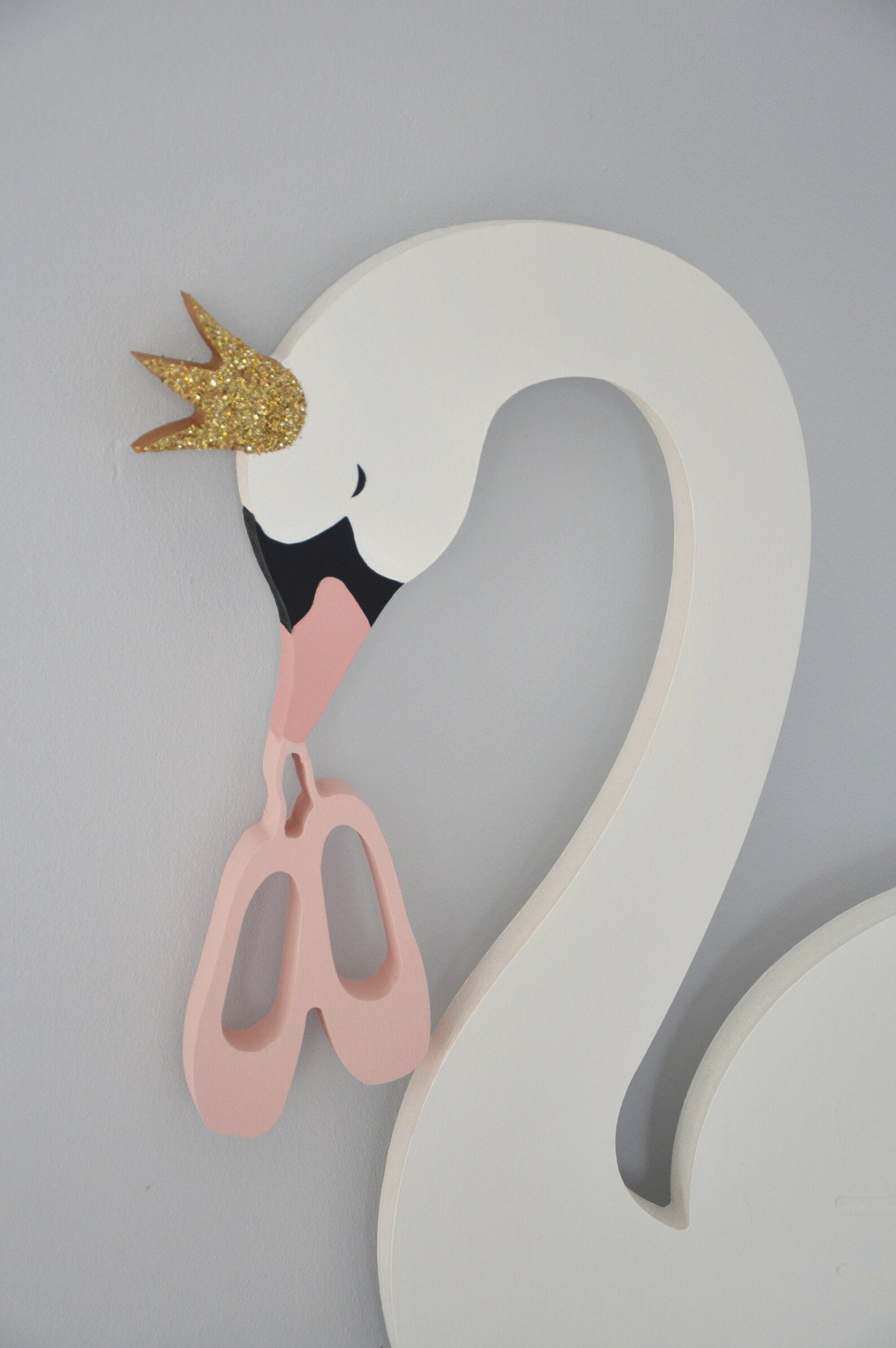 Swan Princess With Ballet Shoes swan Nursery Decor - Etsy