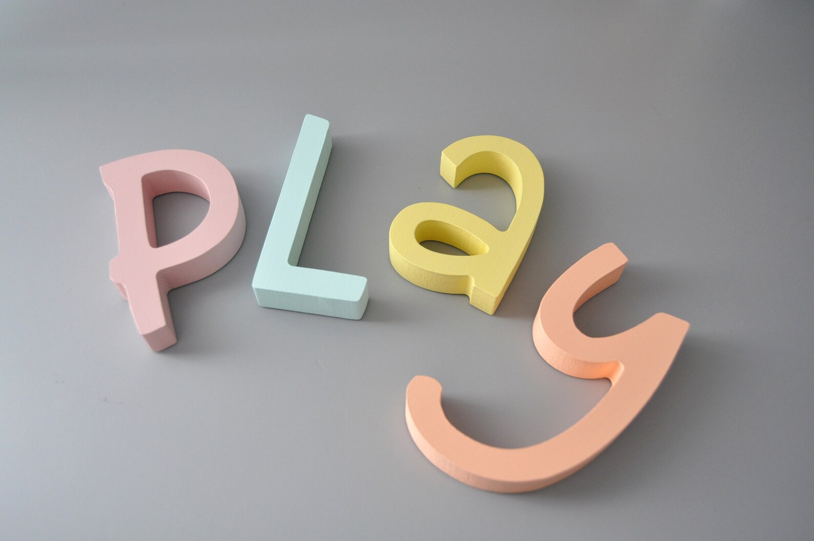 PLAY Wooden Letters Nursery Wall Decor - Gender-neutral Room Shades ...