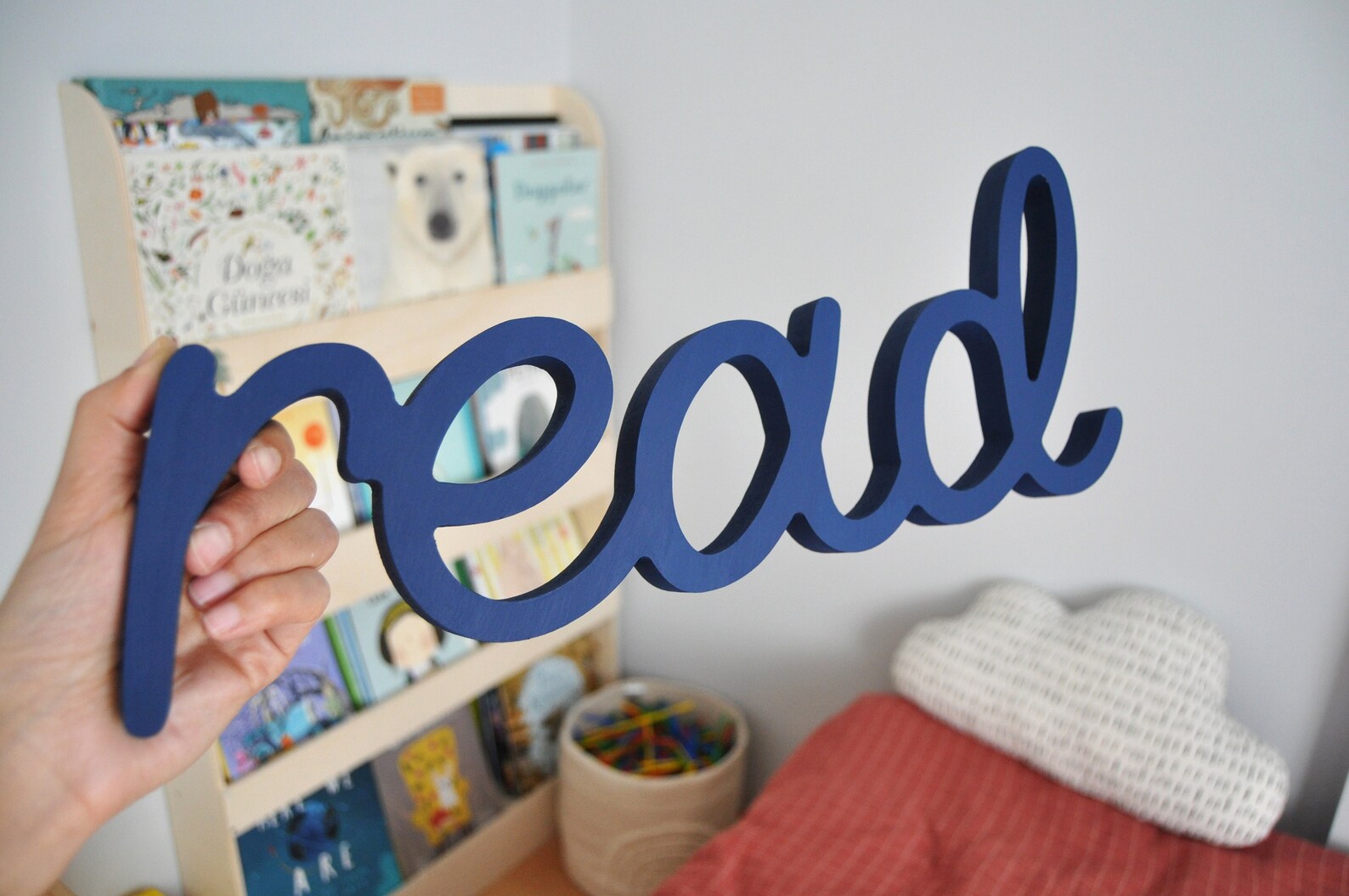 Read Wooden Sign Nursery Wall Decor Navy Color - Etsy