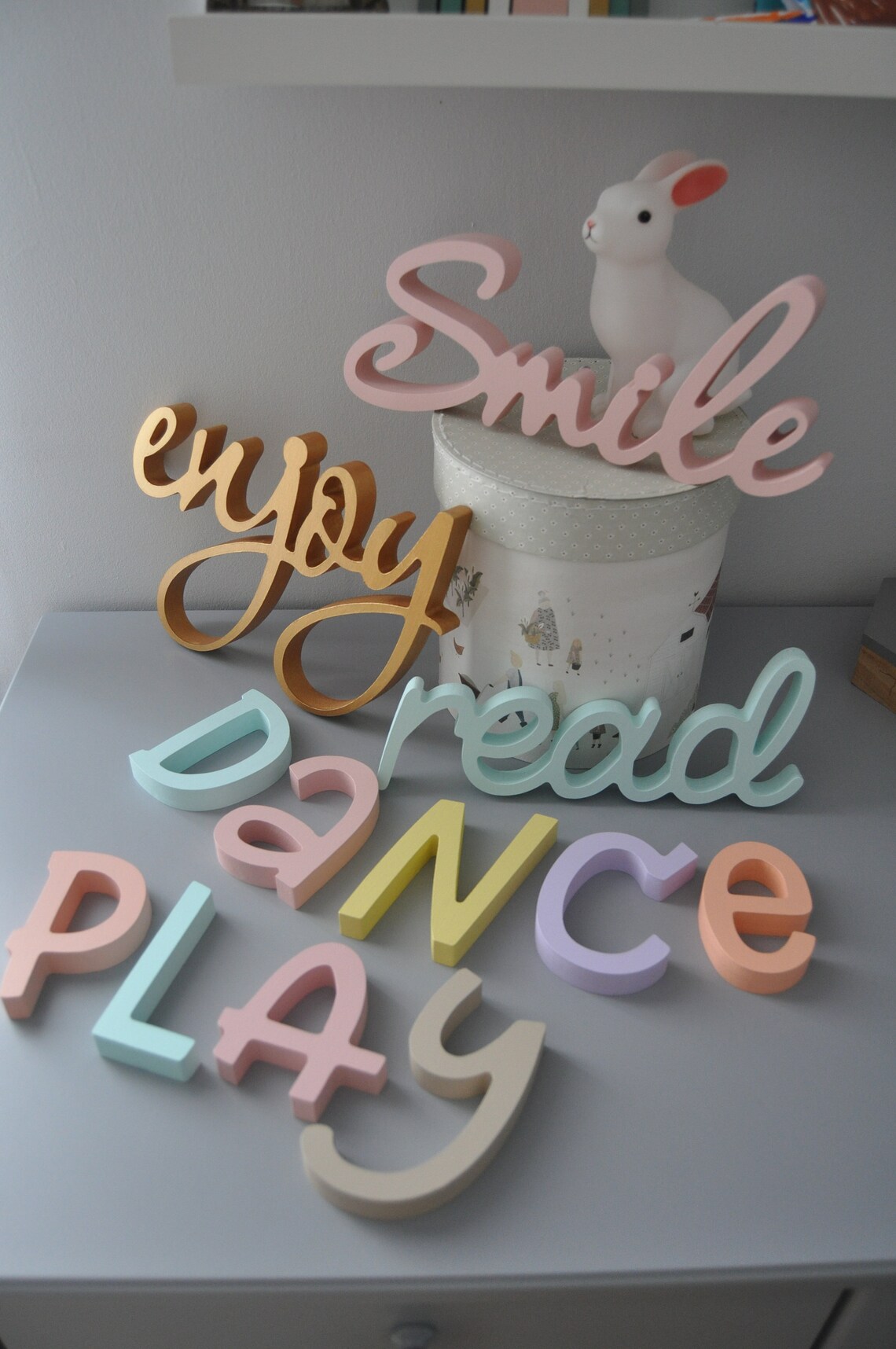 Smile Wooden Sign Nursery Wall Decor - Powder Pink Color - Best Gift ...