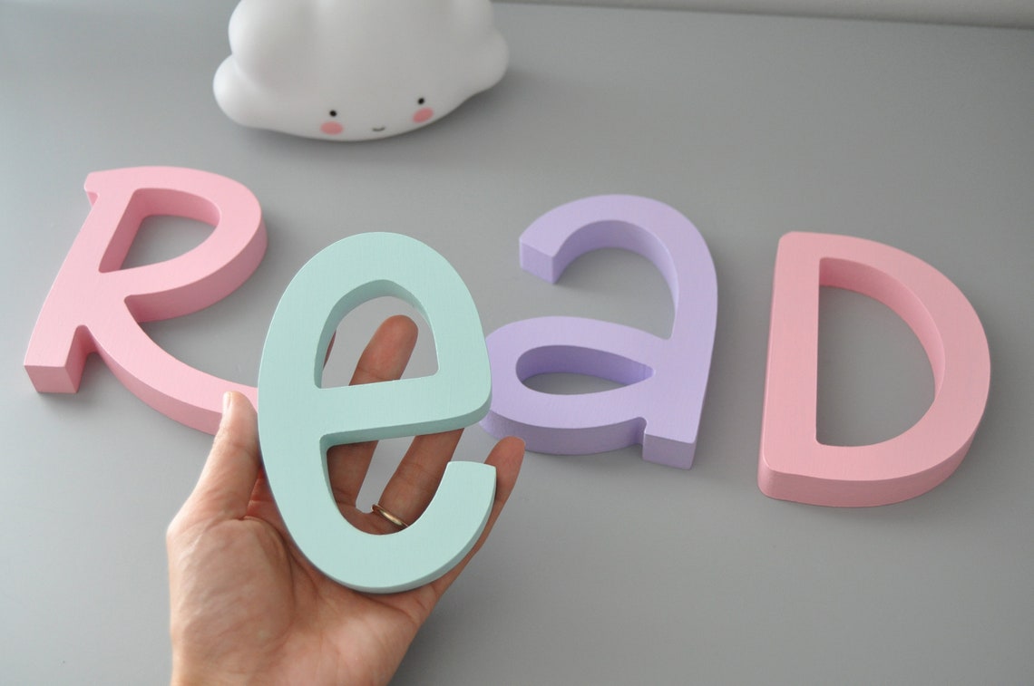 Read Wooden Letters Nursery Wall Decor - Pastel Colorful Letters - Best ...
