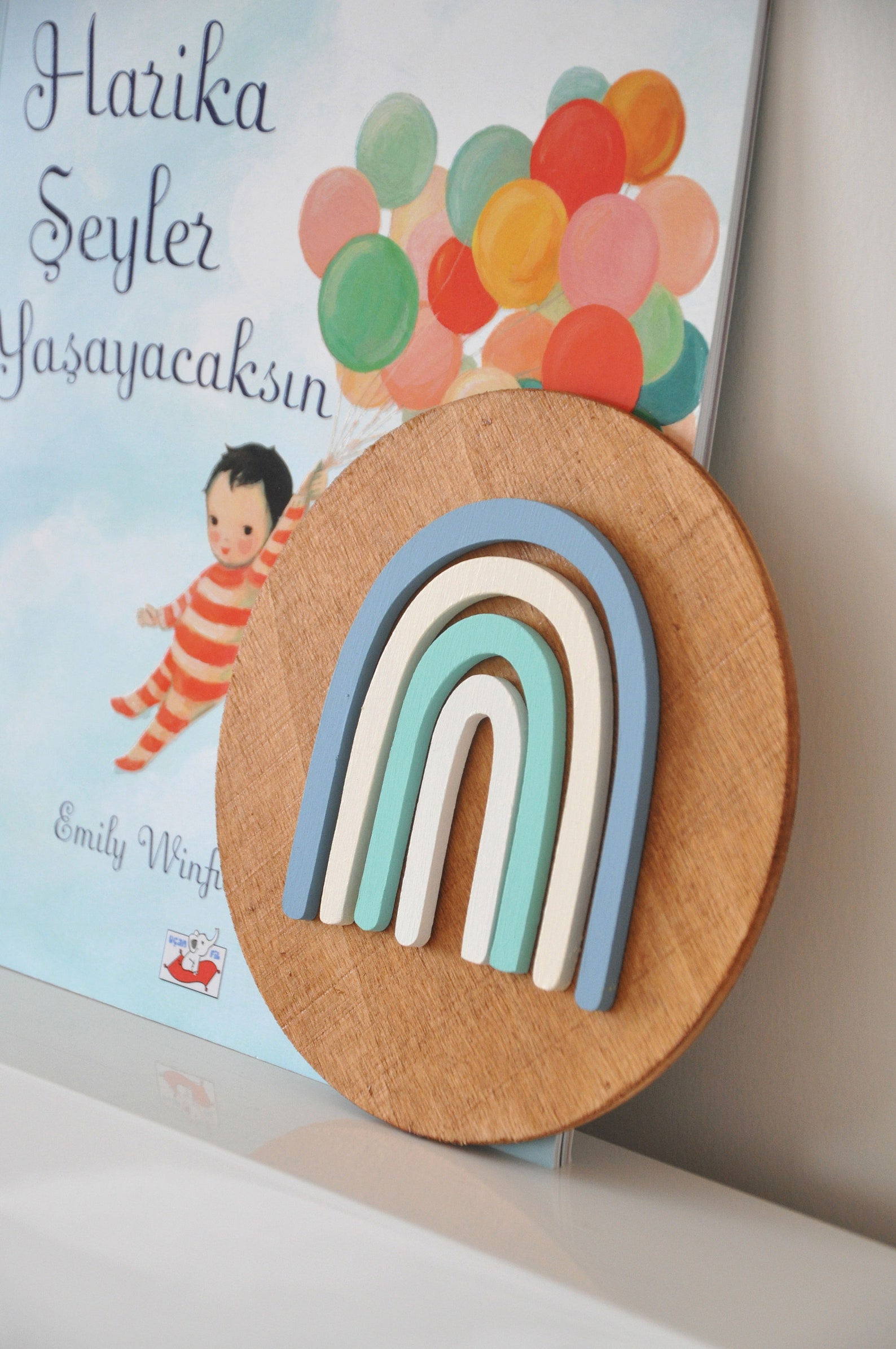 Boho Blue Rainbow Nursery Decor Baby Gift || Newborn Photo Prob || Baby ...