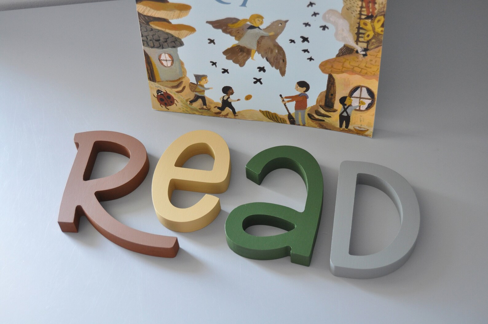 Read Wooden Letters Nursery Wall Decor Boho Style Earth - Etsy