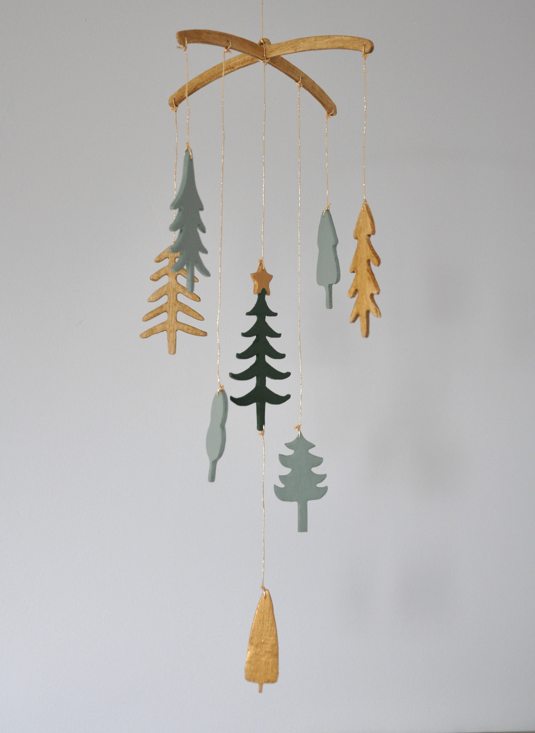 Christmas Home Decor Handmade Pine Tree Mobile Nursery | Etsy