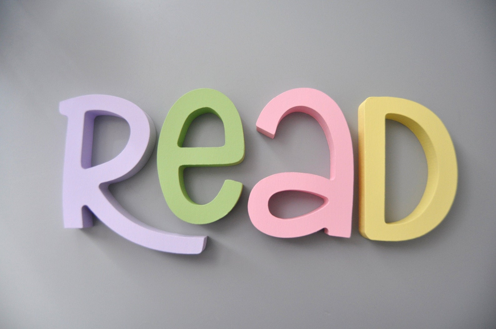 Read Wooden Letters Nursery Wall Decor Pastel Colorful - Etsy
