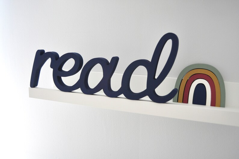 Read Wooden Sign Nursery Wall Decor Navy Color - Etsy