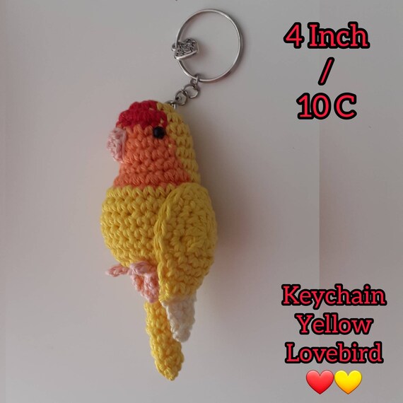 Yellow Lovebird Keychain. - Etsy