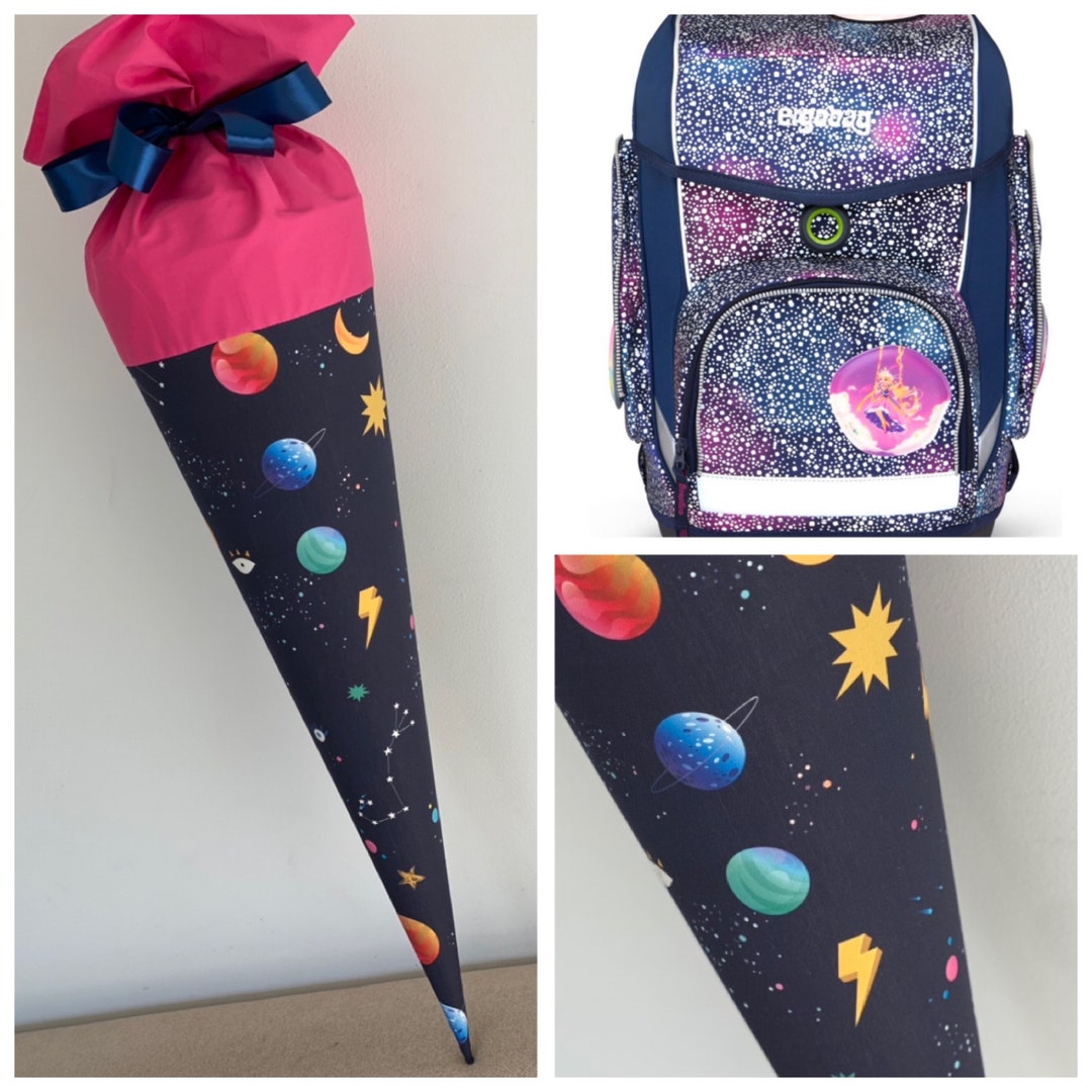 School Cone Space, School Cone Stars, School Cone Bärlexy, Sewn School Cone, Embroidered School ...