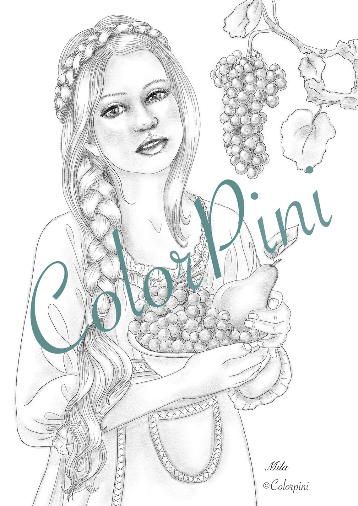 HARVEST MILA Printable Adult Coloring Page - Etsy
