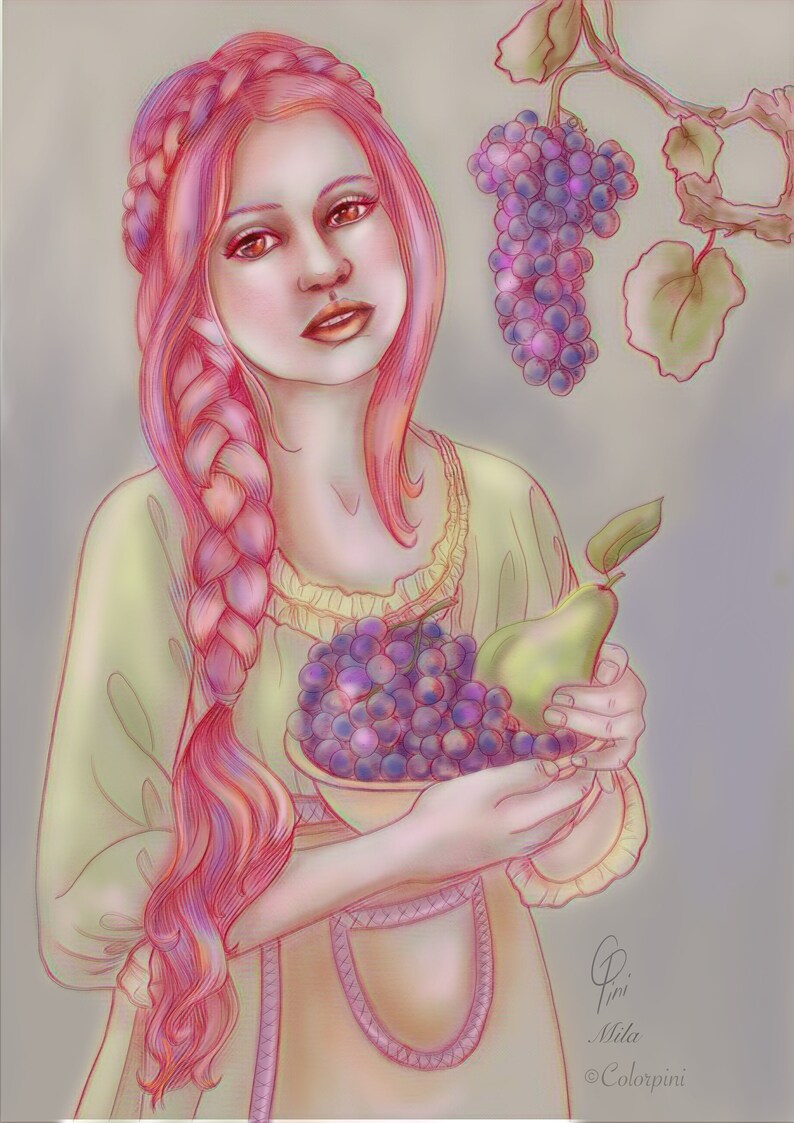 HARVEST MILA Printable Adult Coloring Page - Etsy