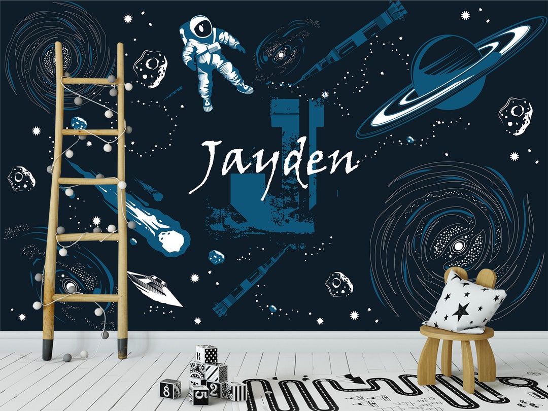 Space Wallpaper Boys Room. Planets Wallpaper Nursery Removable. Sun ...