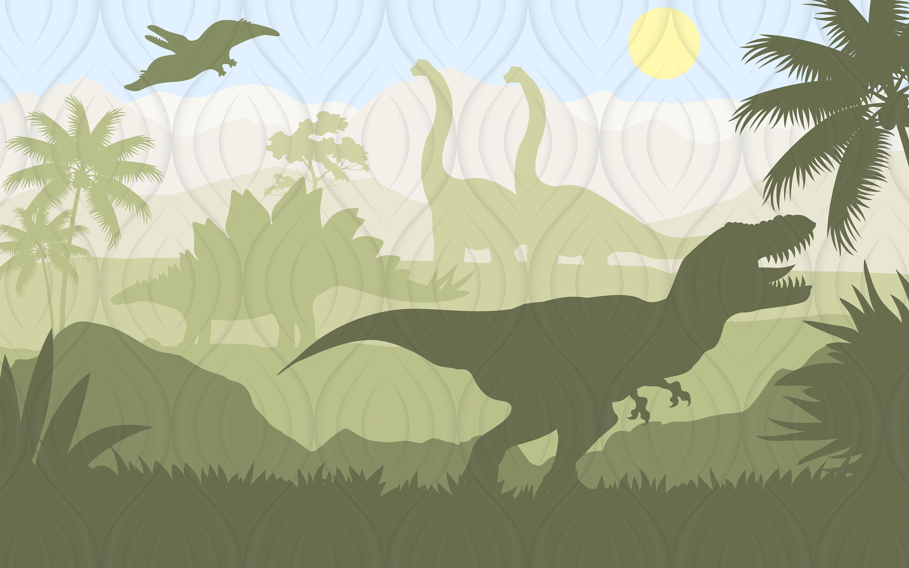 Large Dinosaur Wallpaper Baby Boy Room Removable Jurassic | Etsy