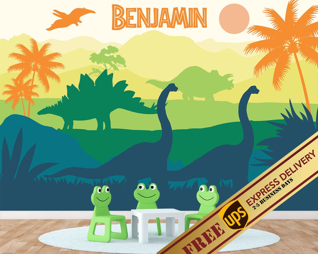 Large Dinosaur Brontosaurus Wallpaper Baby Girl Room - Etsy