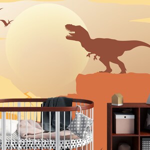 T-rex Wallpaper Art Mural Boys Bedroom Dinosaur Wallpaper - Etsy