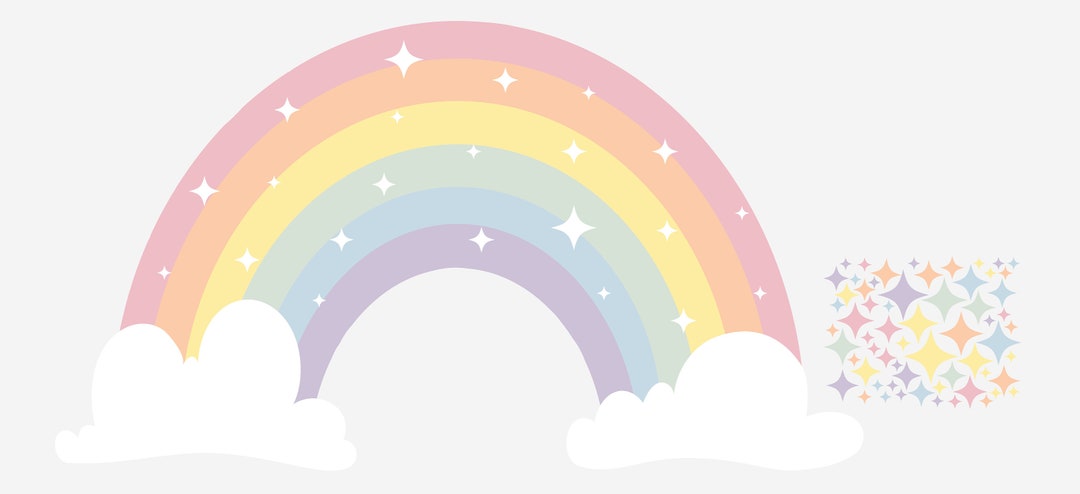 Large Rainbow Decal Peel & Stick JK157 - Etsy