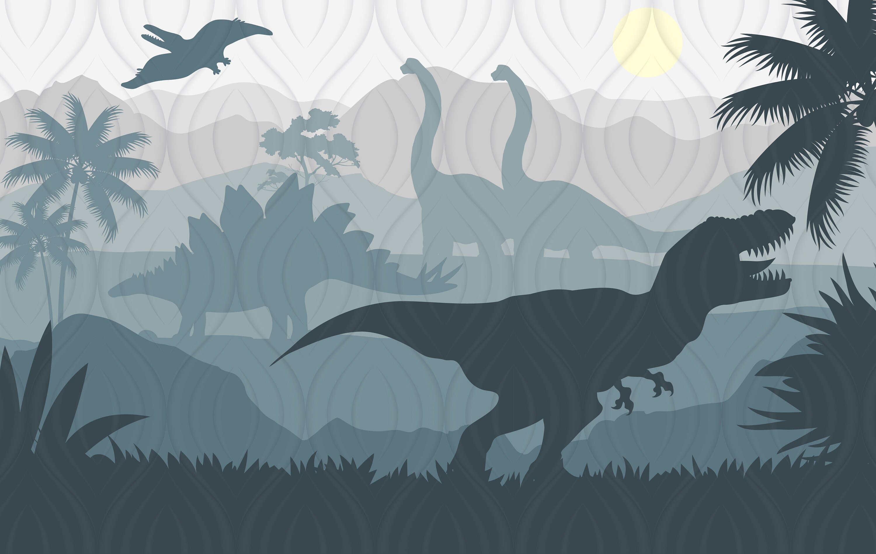 Jurassic World Wall Mural Dinosaurs Wallpaper Boys Bedroom | Etsy