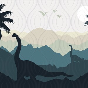 Large Dinosaur Brontosaurus Wallpaper Baby Boy Room Jurassic World ...