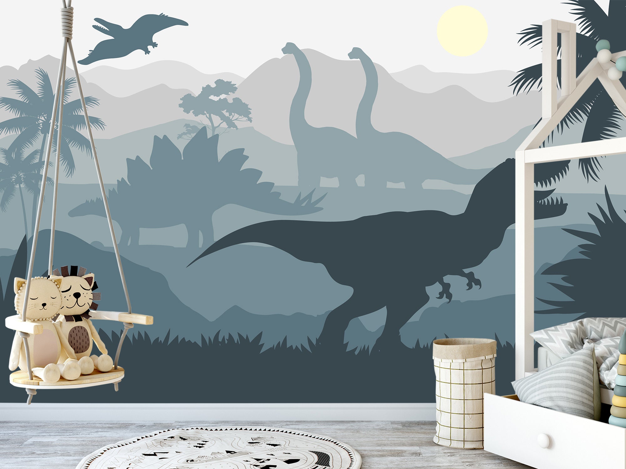 Jurassic World Wall Mural Dinosaurs Wallpaper Boys Bedroom | Etsy