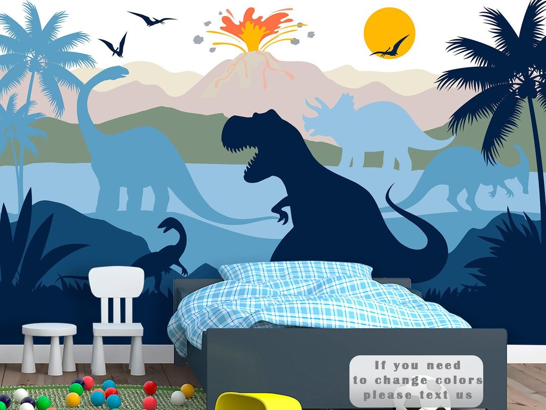 Jurassic World Wallpaper Nursery Removable. Dinosaur Wall Mural Boys ...