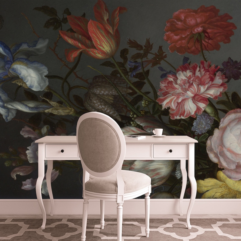 Dutch Floral Wallpaper - Etsy