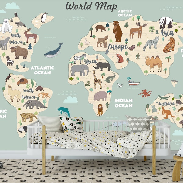 Baby Map Wallpaper - Etsy
