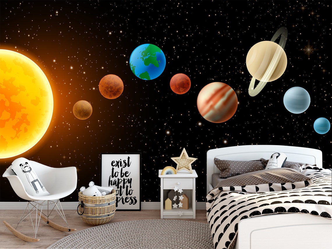 Space Wallpaper Kids Nursery Night Wallpaper Removable | Etsy
