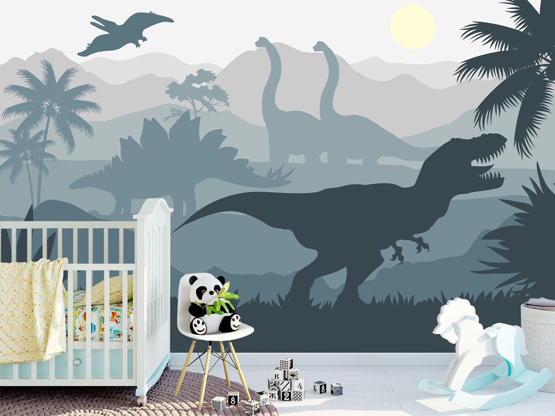 Jurassic World Wall Mural, Dinosaurs Wallpaper Boys Bedroom, Large Wall ...