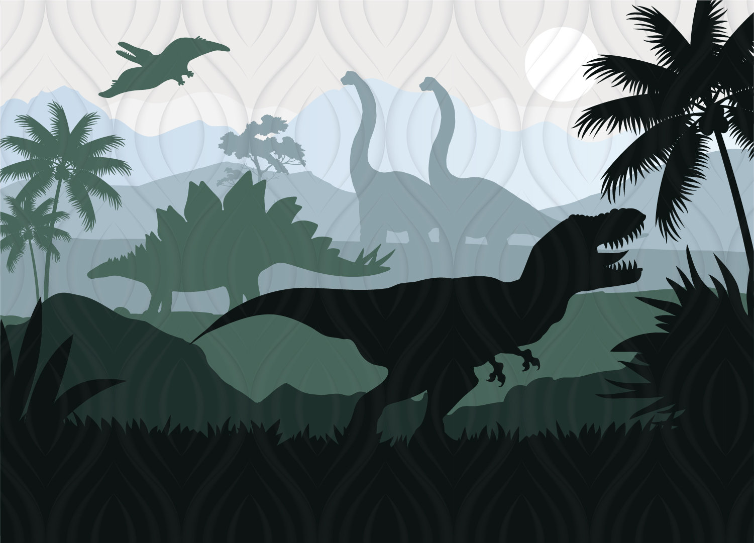 Dinosaurs Wallpaper Boys Bedroom Removable Jurassic World Wall | Etsy