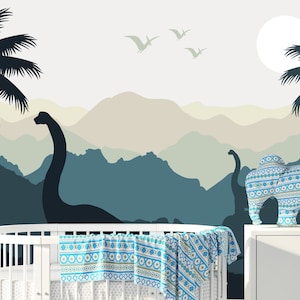 Large Dinosaur Brontosaurus Wallpaper Removable. Jurassic World Wall ...
