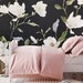 Dark Floral Wallpaper Removable Wallpaper Flowers Black and - Etsy