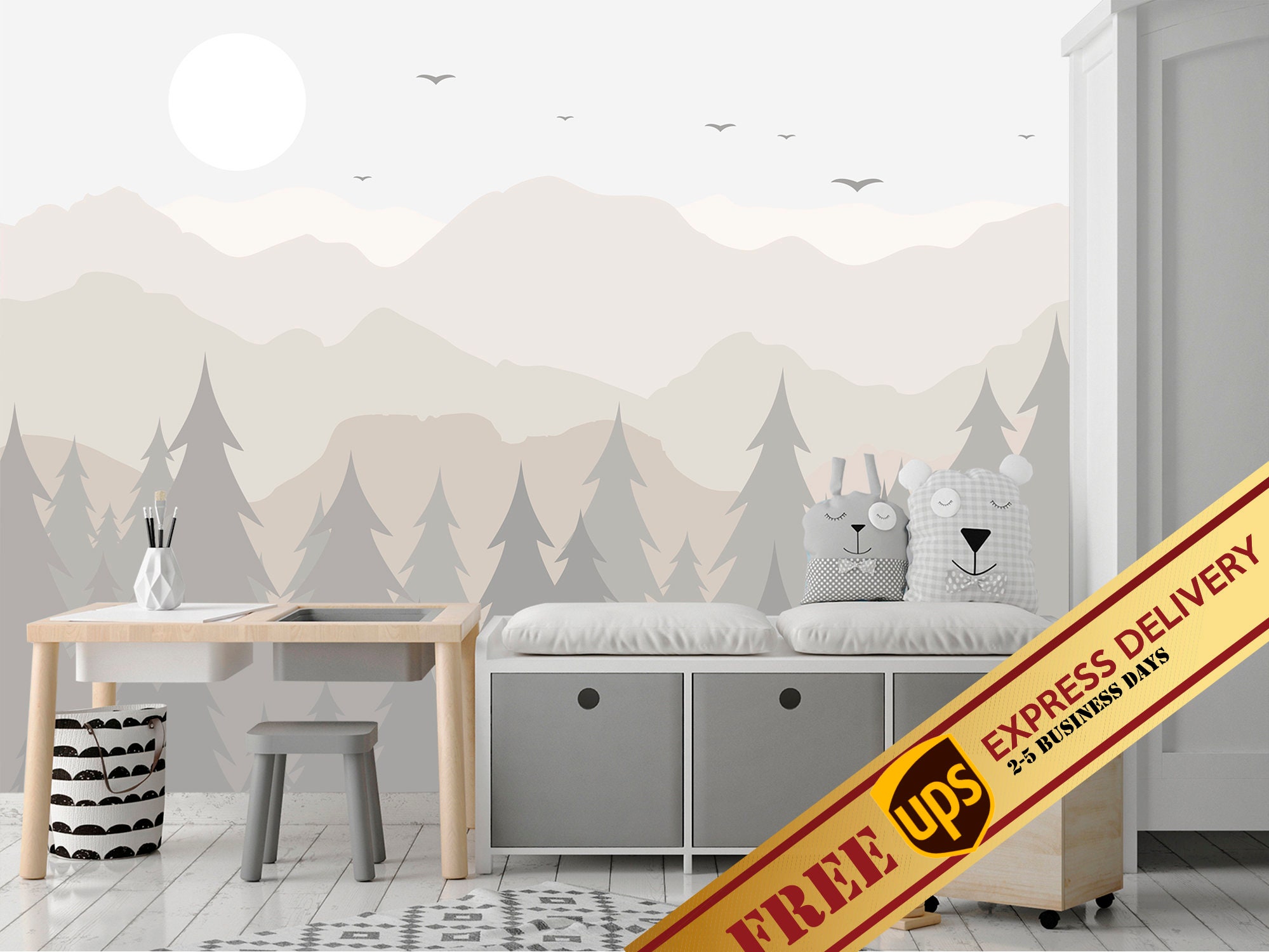 Pine Forest Wallpaper - Etsy