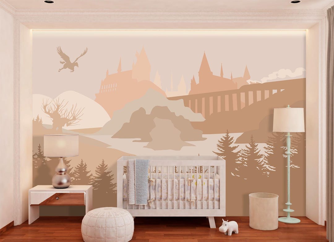 Wizard Castle Wallpaper Nursery – Removable Magical Castle Mural, Peel ...