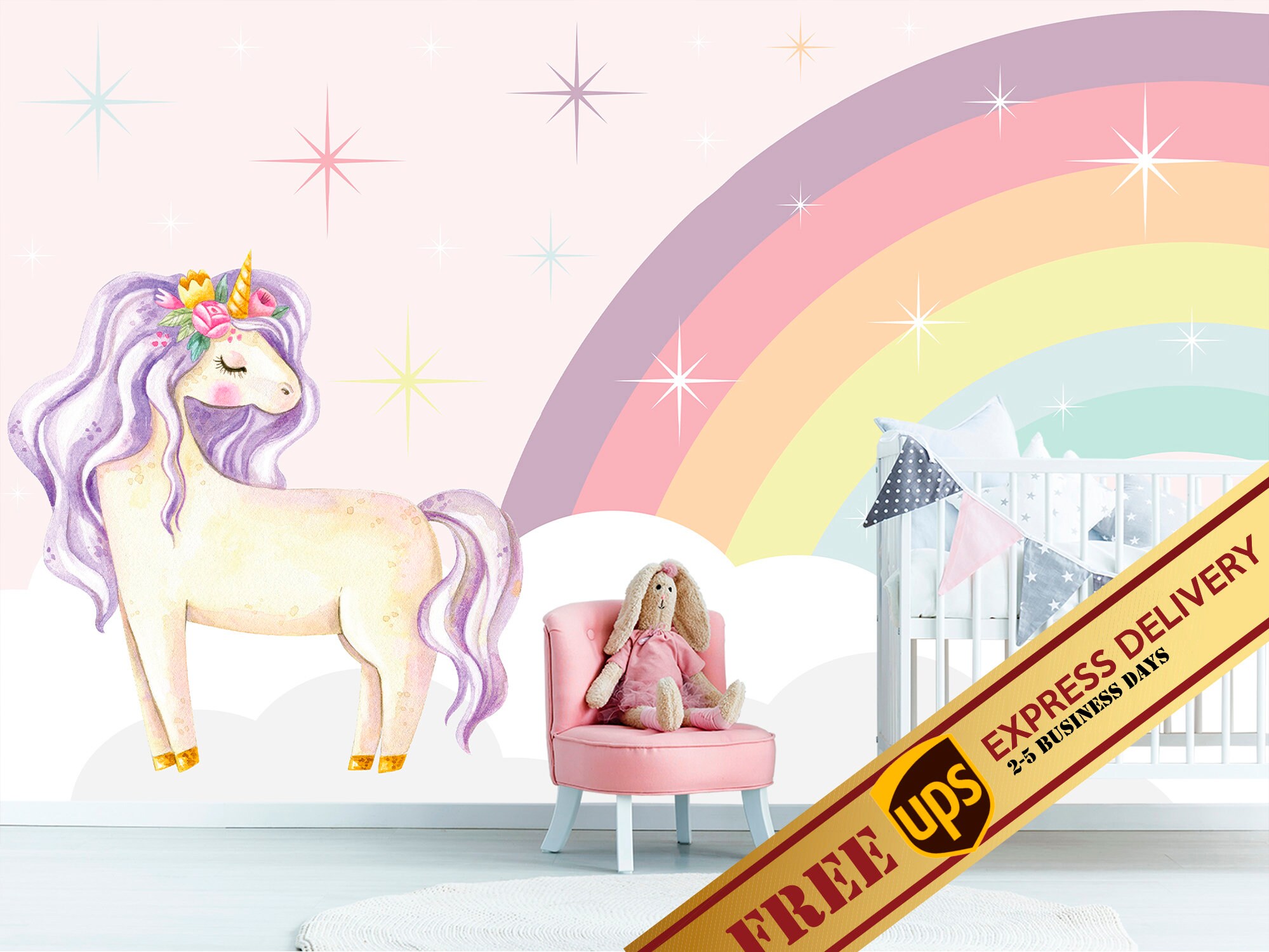 Cute Unicorn Rainbow Wallpaper