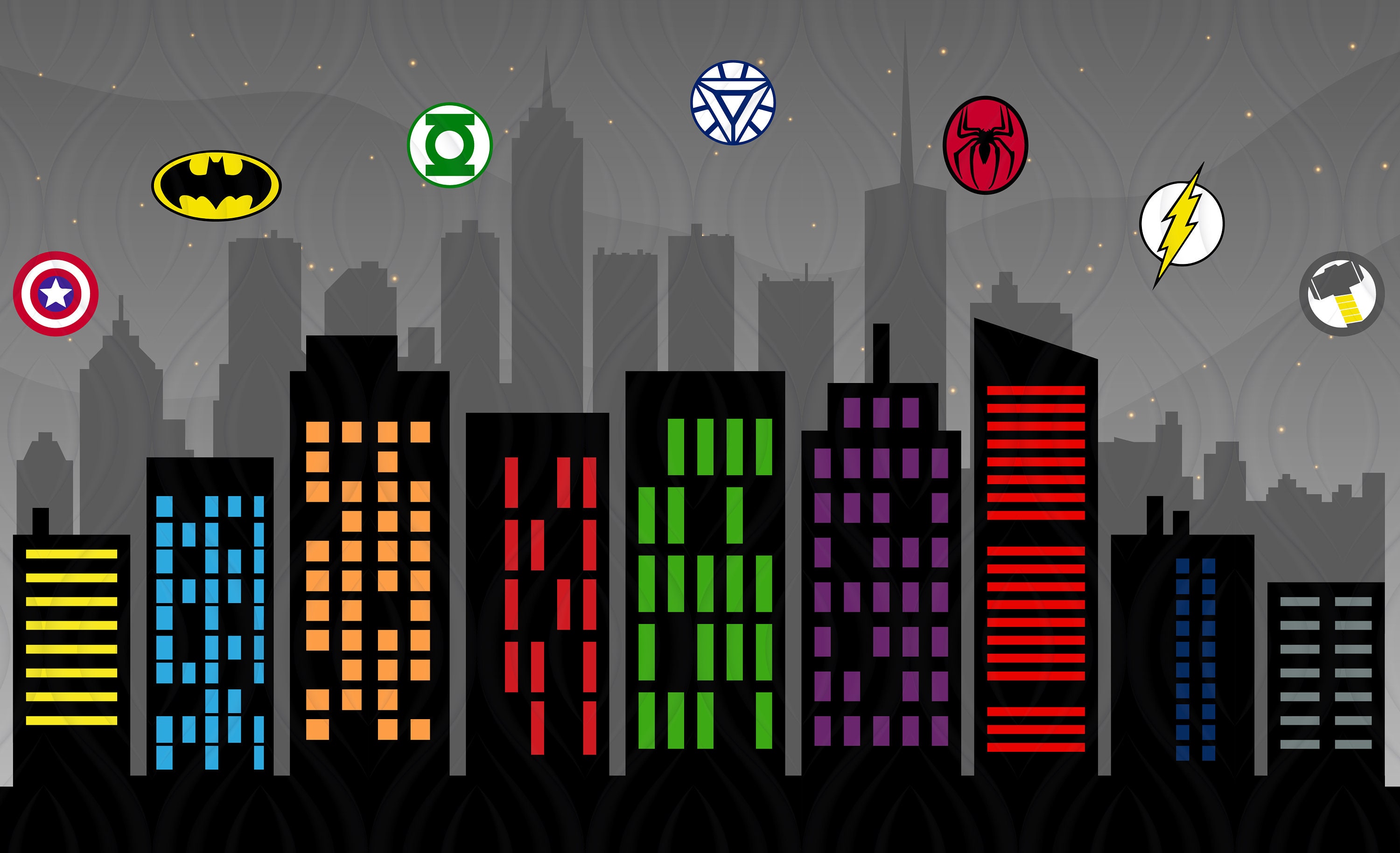Night City Wallpaper Removable Superhero Wallpaper Nursery | Etsy