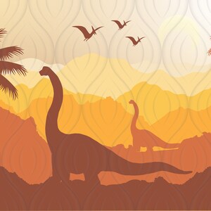Large Dinosaur Brontosaurus Wallpaper Nursery. Jurassic World Baby Girl ...