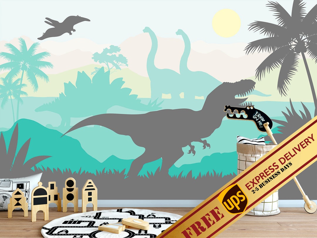 Dinosaur Wallpaper for Nursery / Jurassic World Wall Mural for Boys ...