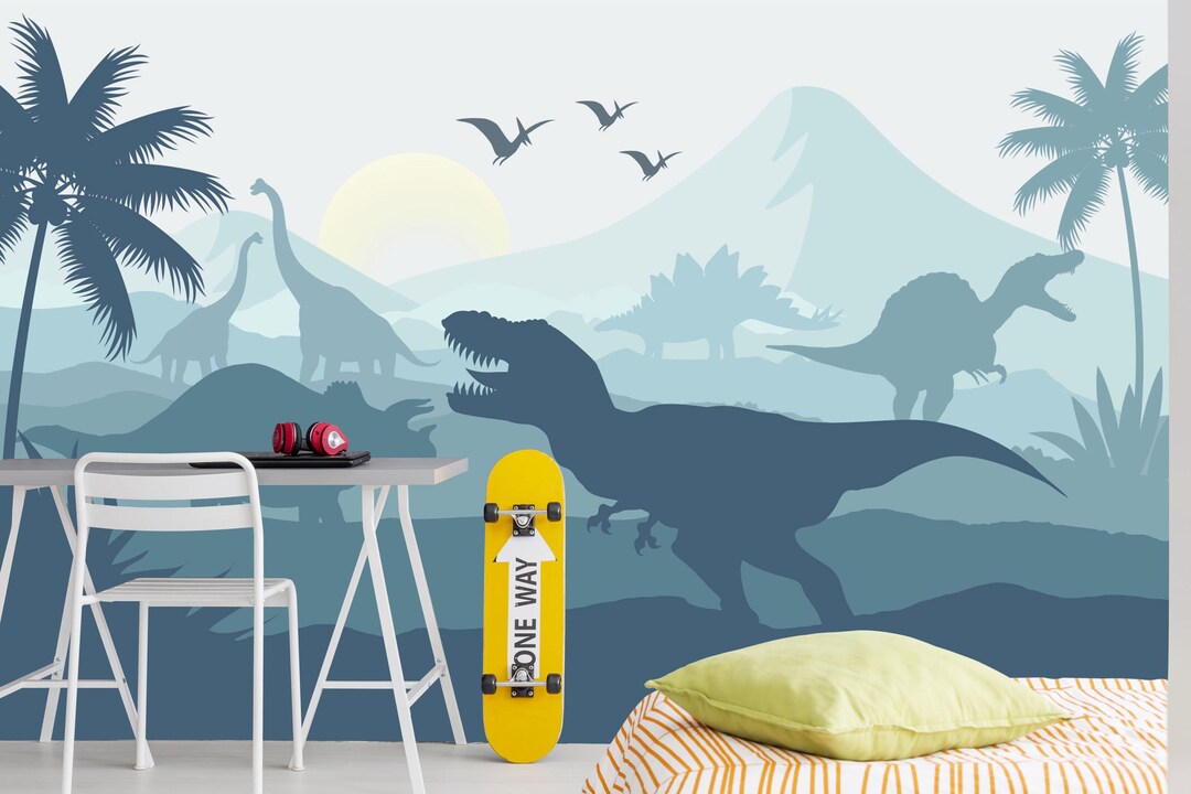 Jurassic World Wallpaper Nursery – Dinosaur Wall Mural for Kids, Dino ...