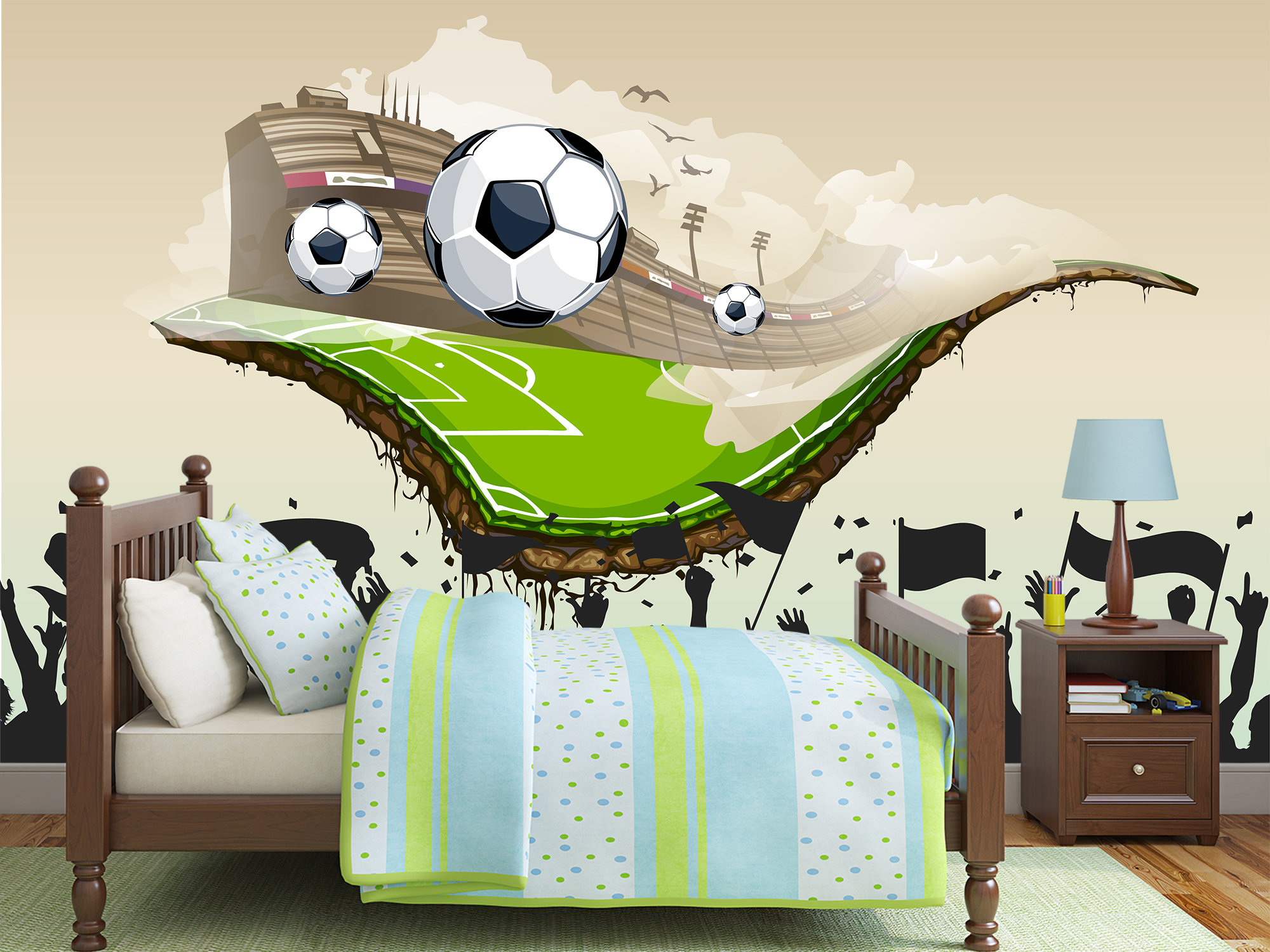 Football Wallpaper Removable. Soccer Wall Mural Kids. Teen Boy - Etsy