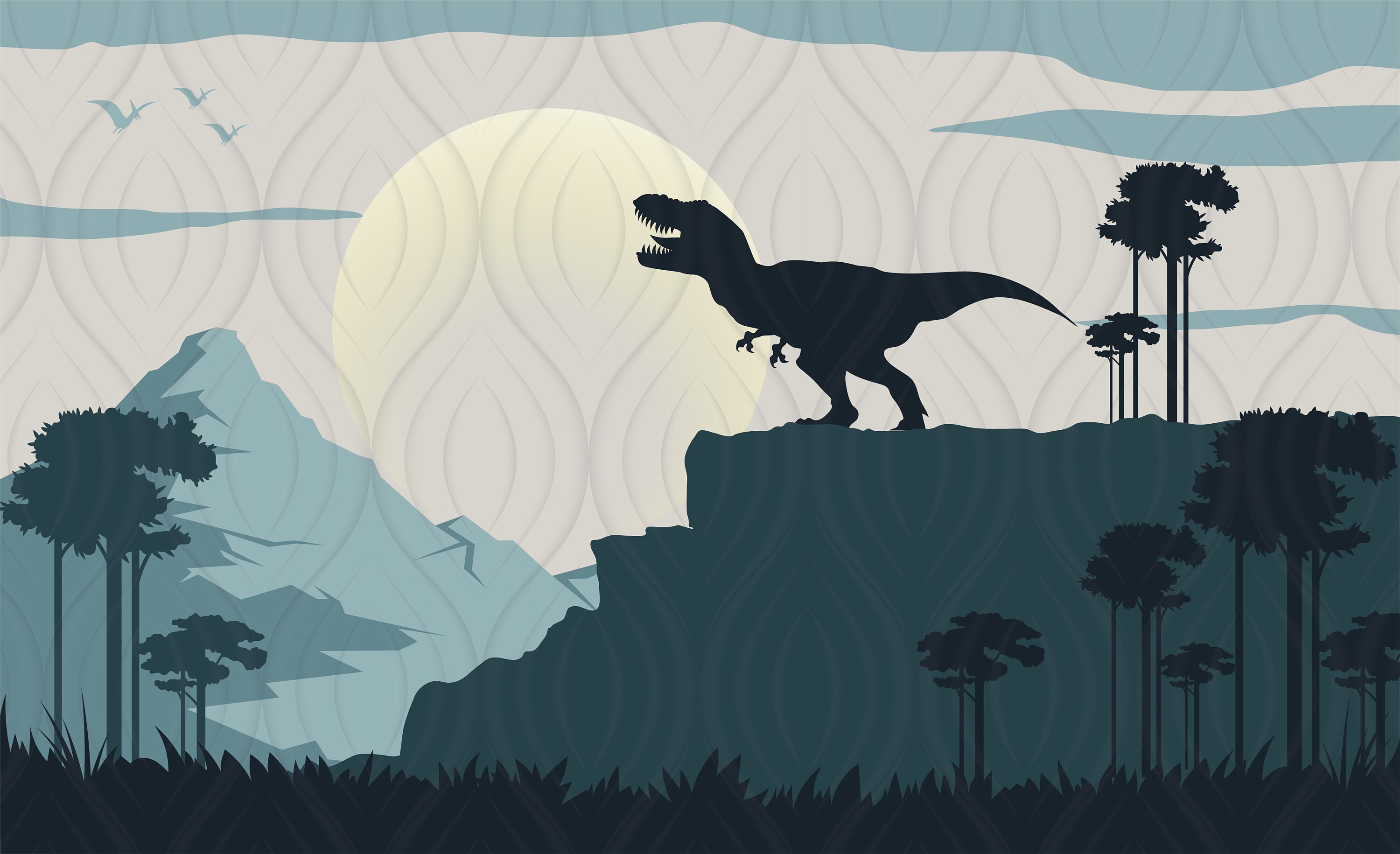 Large Dinosaur Wallpaper Baby Boy Room Jurassic World - Etsy