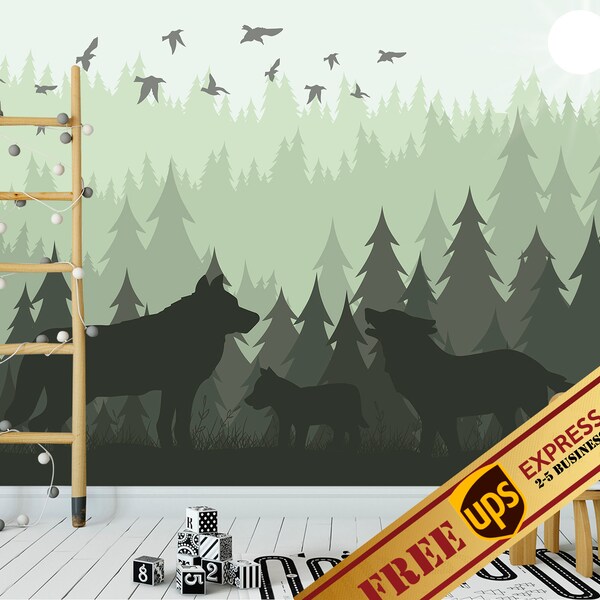 Wolf Wallpaper Mural - Etsy