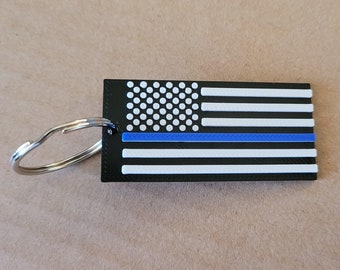 Thin Blue Line Law Enforcement Officers Elite Key Chain - Etsy