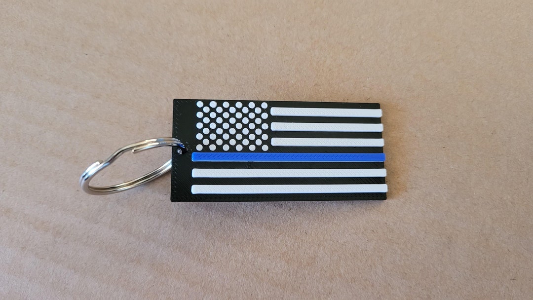 Law Enforcement - Thin Blue Line Keychain - Etsy