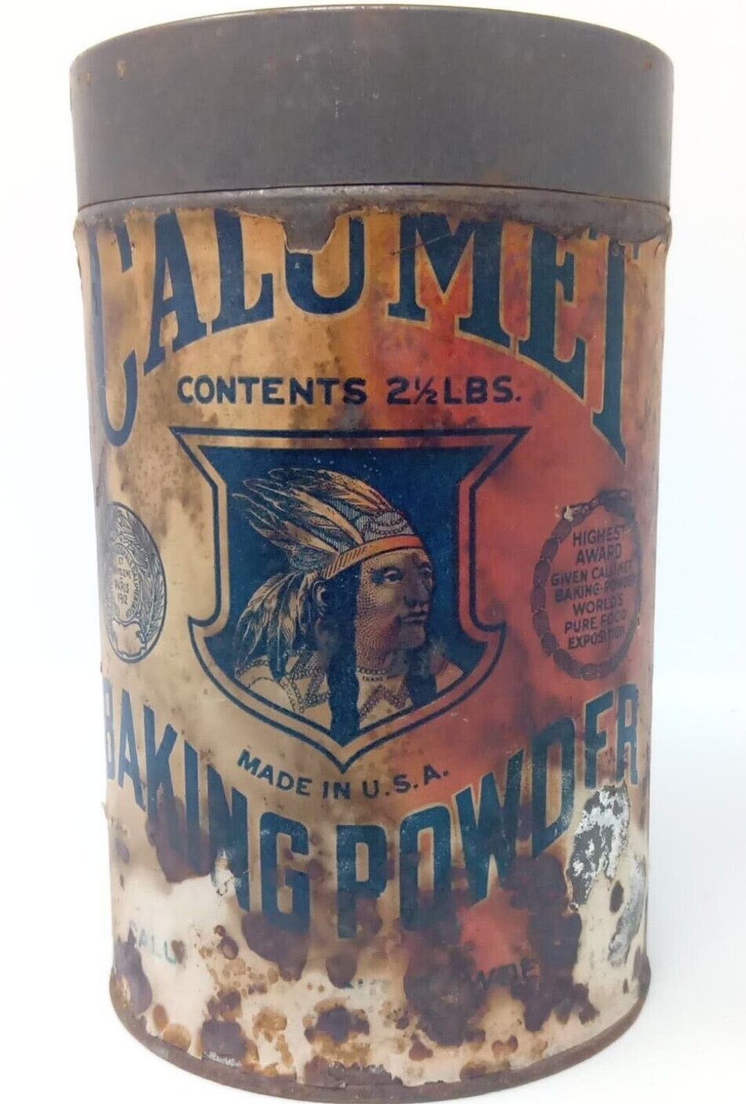 Antique 1912 Paris Calumet Baking Powder Tin Paper Label Advertising ...