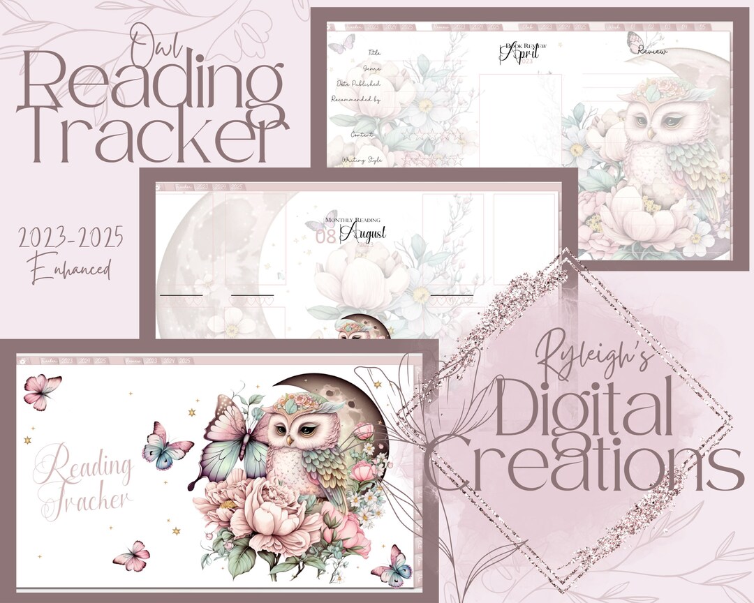 Owl Reading Tracker Enhanced Monthly Pages Book Club Digital - Etsy