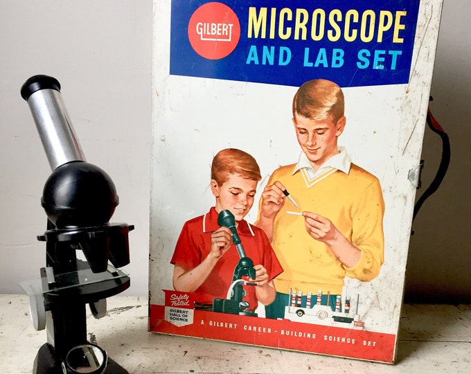 Vintage Gilbert Microscope and Lab Set; Metal Box and Leather Handle - Etsy